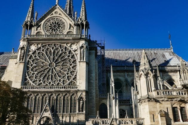 Gothic Architecture Notre Dame Cathedral In Paris