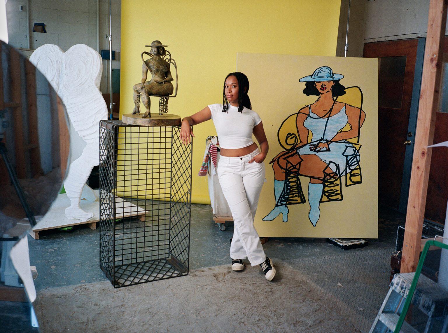 Tschabalala Self unveils large bronze seated sculpture with Avant Arte ...